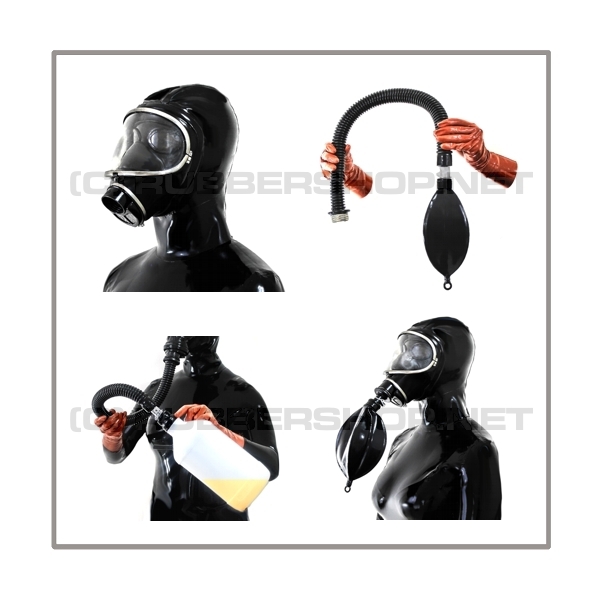 Rubberdesire.com - Deluxe MSA-AUER gasmask-zipperhood-system BUBBLE-3S with inhaler-set, tube ...